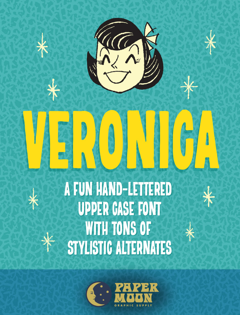 Veronica Hand-Drawn Mid-Century Font – Paper Moon Supply