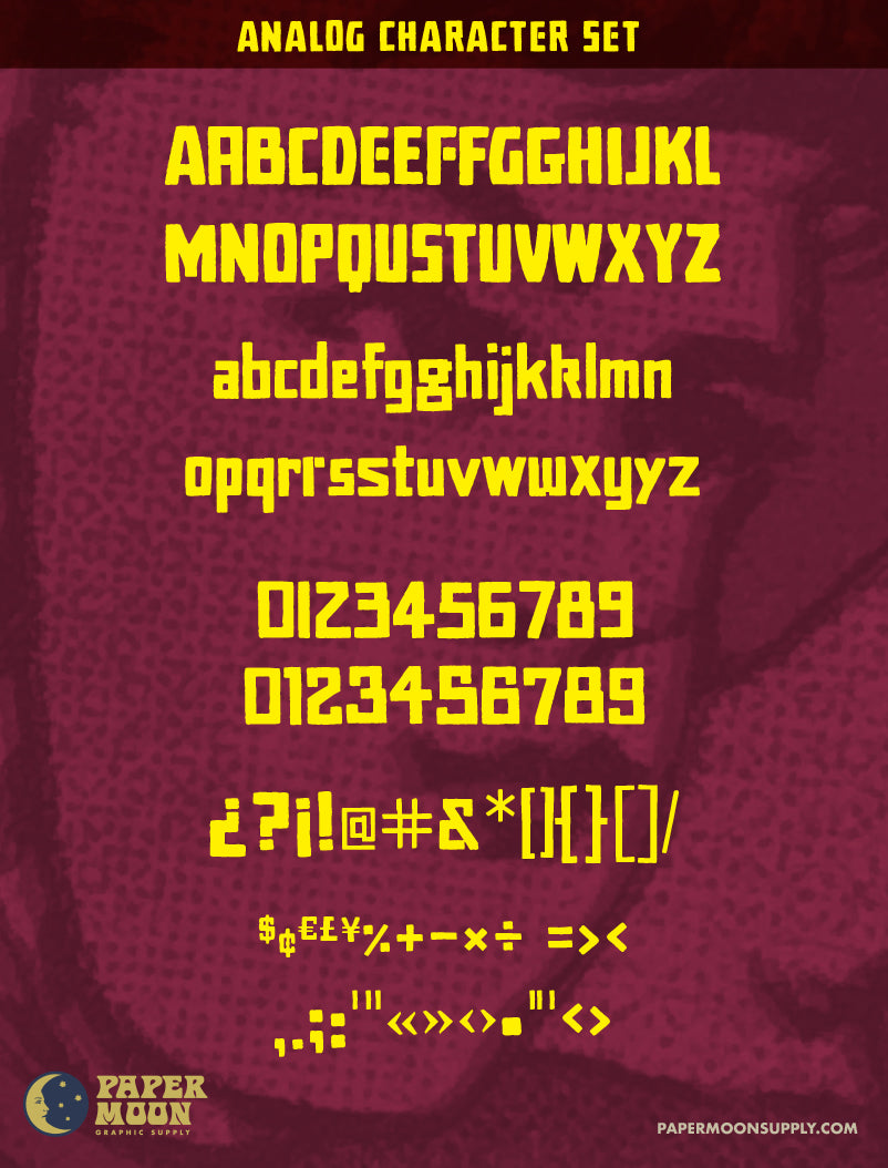 Analog Font – Paper Moon Supply